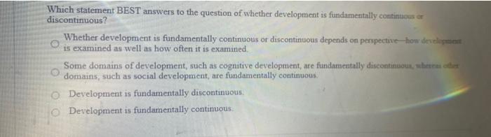 Solved Which example illustrates discontinuity in | Chegg.com