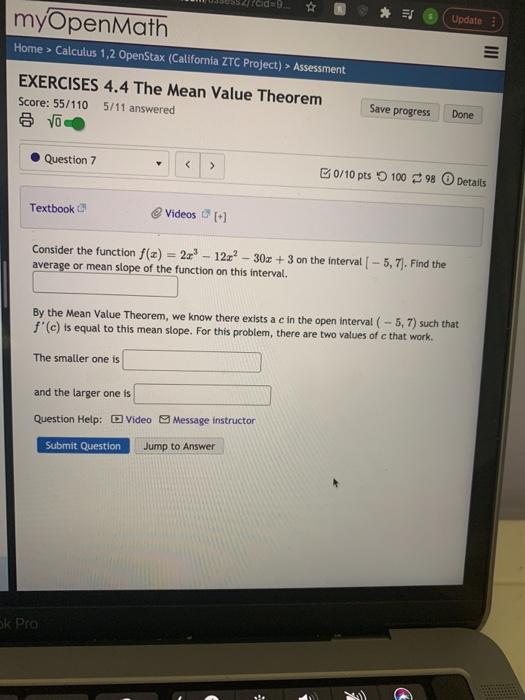 Solved myOpenMath III Home > Calculus 1,2 OpenStax | Chegg.com