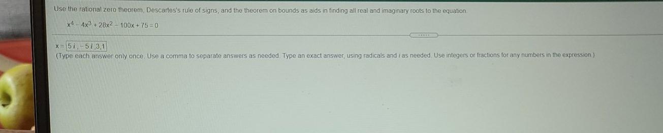 Solved Use the rational zero theorem, Descartes's rule of | Chegg.com