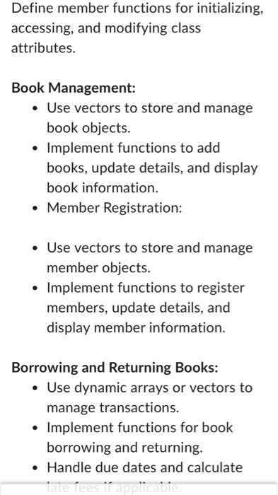 Solved Description: Create a Library Management System that | Chegg.com