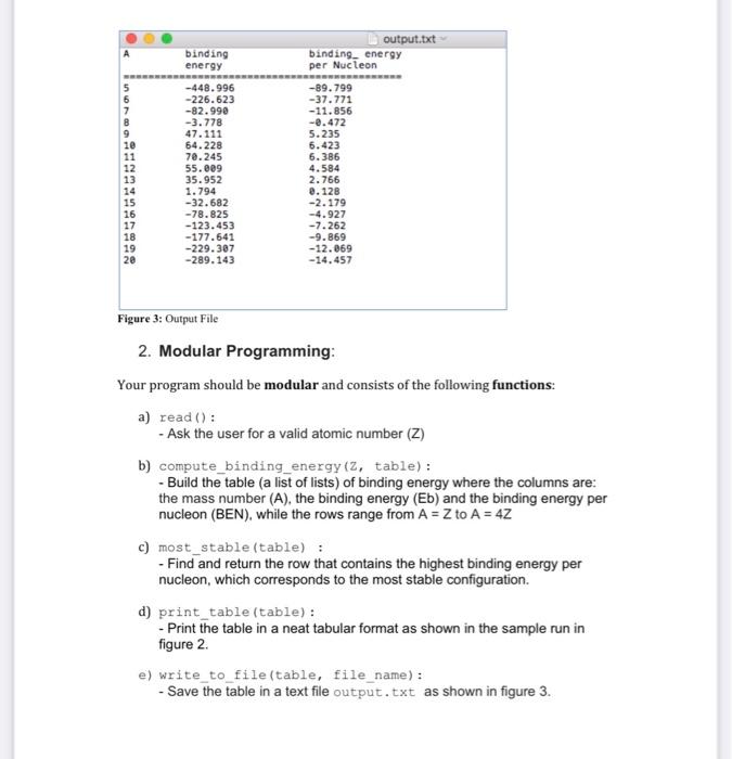 Solved 1. Problem Description: The total nuclear binding | Chegg.com