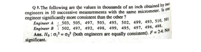 Solved Q 5. The following are the values in thousands of an | Chegg.com