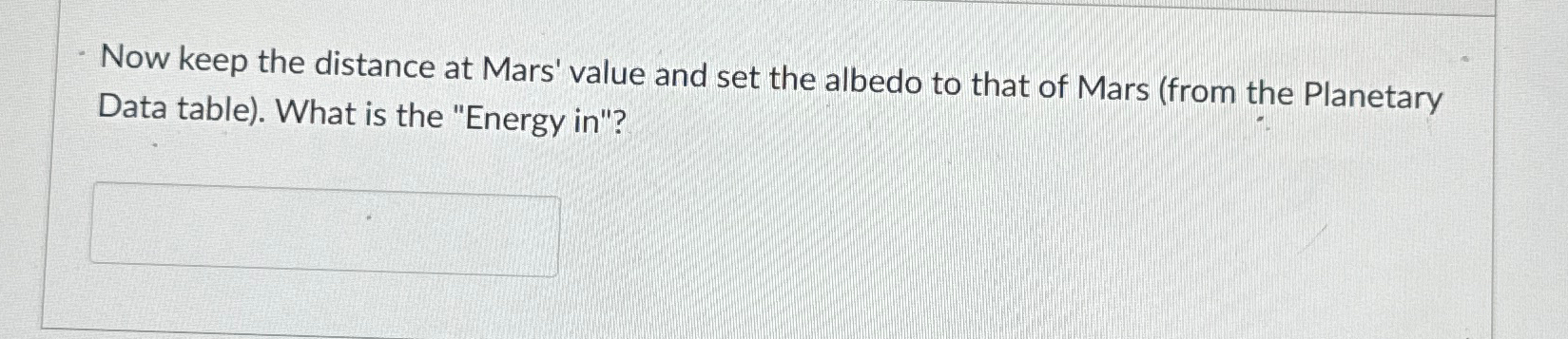 Solved Now keep the distance at Mars' value and set the | Chegg.com