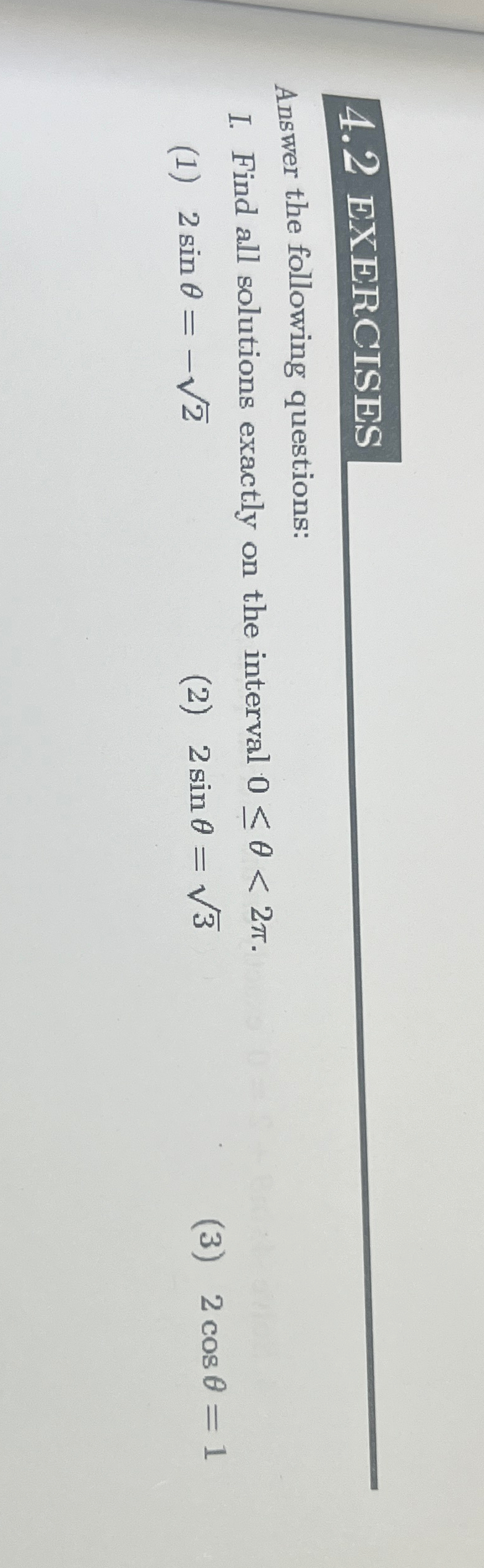 Solved 4.2 ﻿EXERCISESAnswer the following questions:I. Find | Chegg.com
