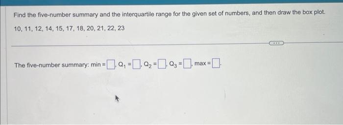 Solved Find the five-number summary and the interquartile | Chegg.com