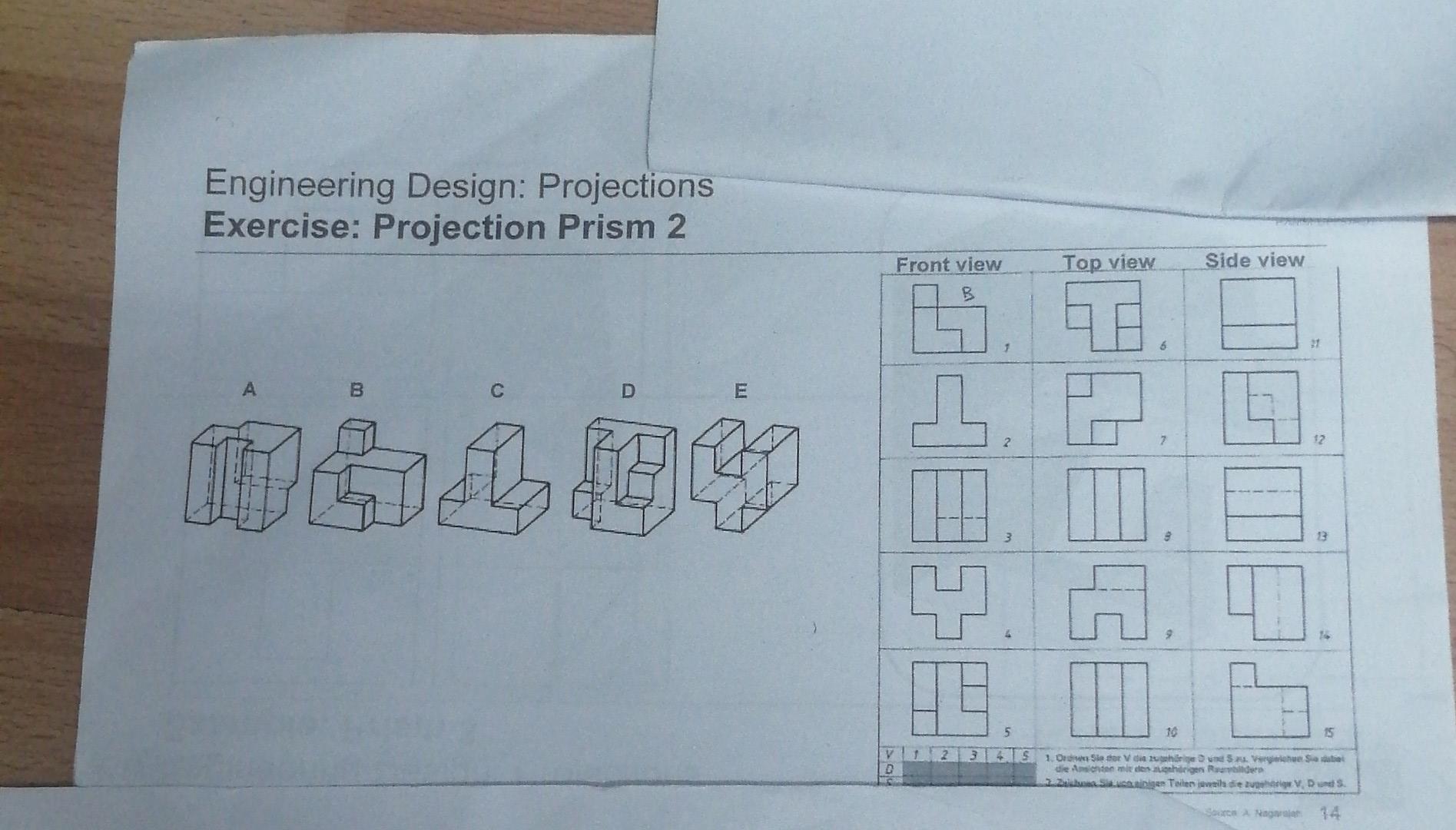 Engineering Design: Projections Exercise: Projection | Chegg.com