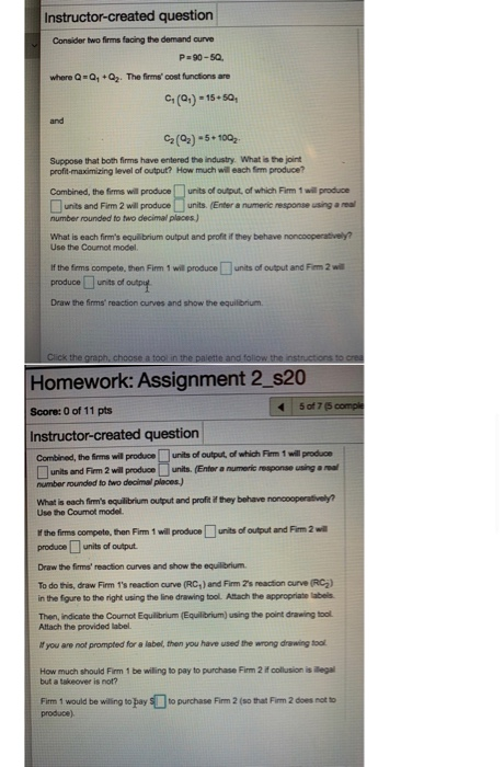 Solved Instructor-created question Consider two firms facing | Chegg.com