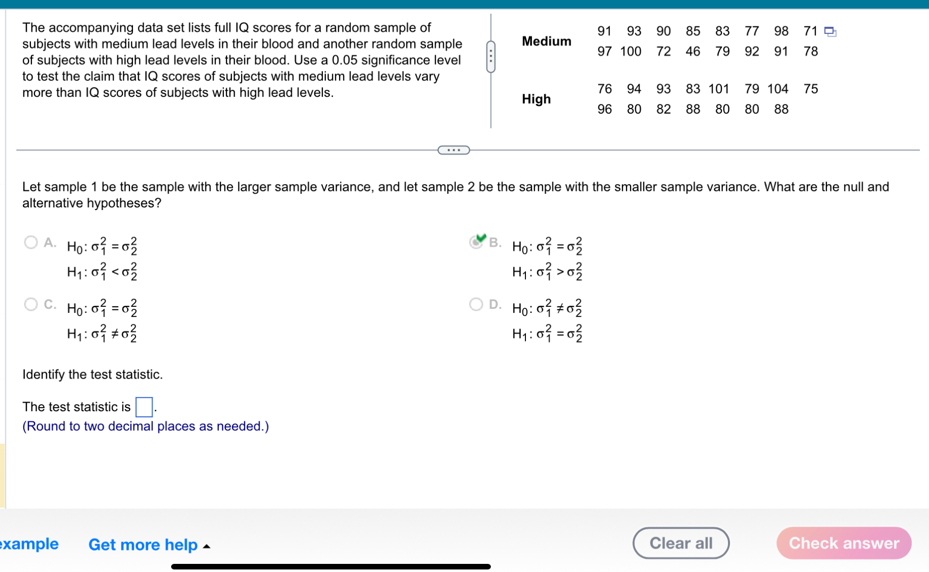 Solved The accompanying data set lists full IQ scores for a | Chegg.com
