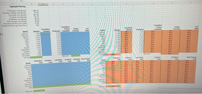 Solved Excel Online Activity: Aggregate Planning Consider | Chegg.com