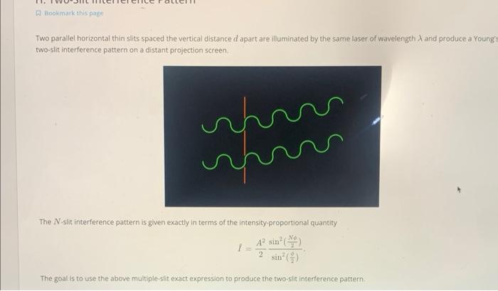 Solved Two parallel horizontal thin slits spaced the | Chegg.com