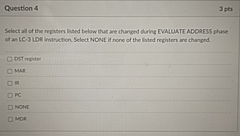 Solved Question 43 ﻿ptsSelect all of the registers listed | Chegg.com