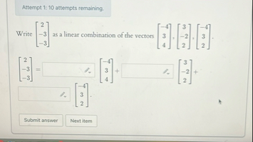 Solved Attempt 1: 10 ﻿attempts remaining.Write [2-3-3] ﻿as a | Chegg.com