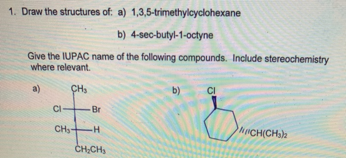 Solved 1. Draw the structures of: a) | Chegg.com