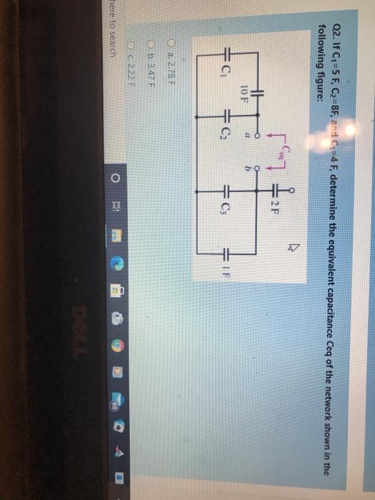 Solved Q2. If C1=5 F, C2=8F, and Cq=4 F, determine the | Chegg.com