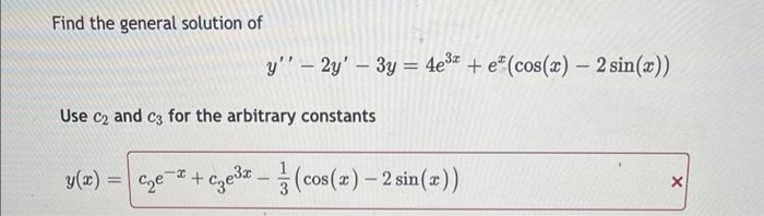 Solved Find a particular solution to the ODE below using | Chegg.com