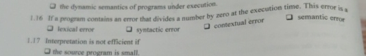 Solved the dynamic semantics of programs under | Chegg.com