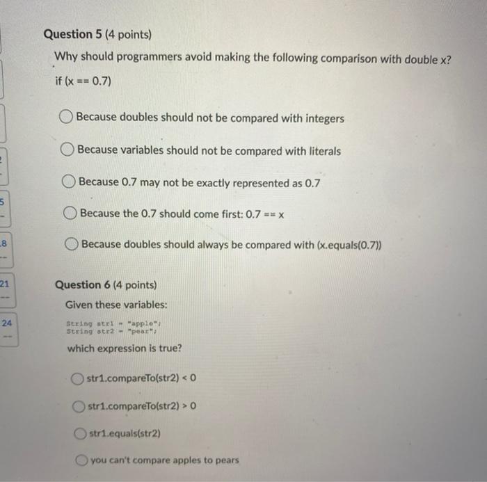 Solved Question 5 (4 points) Why should programmers avoid | Chegg.com