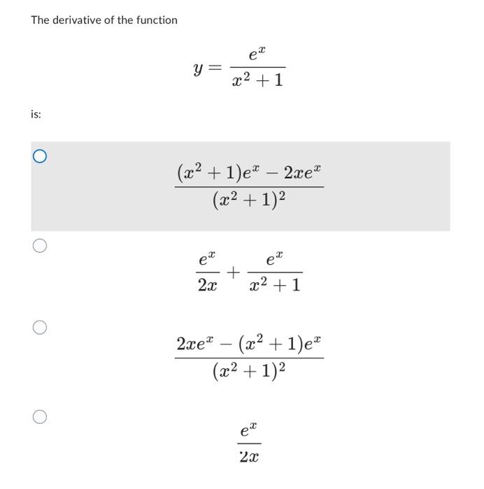 Solved The derivative of function y=arctan(x2+1) is: | Chegg.com