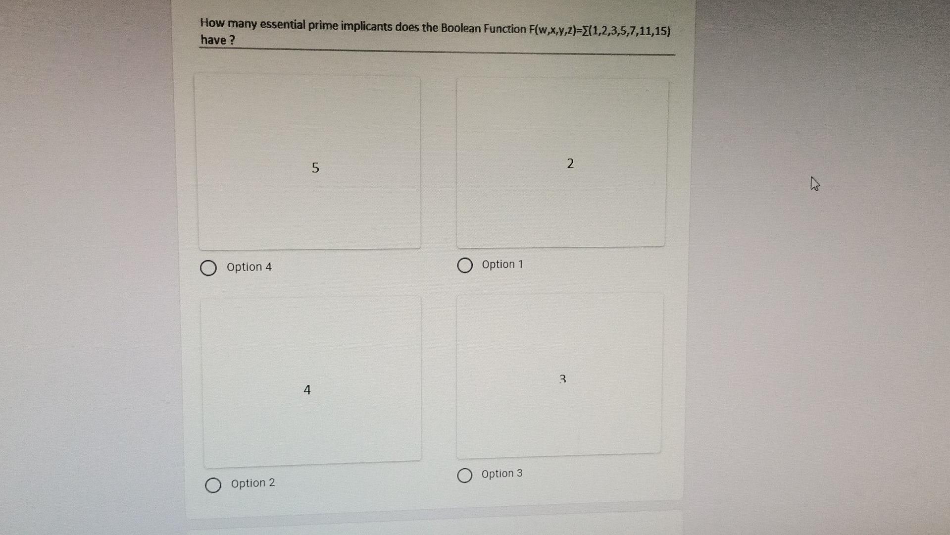 Solved How many essential prime implicants does the Boolean | Chegg.com