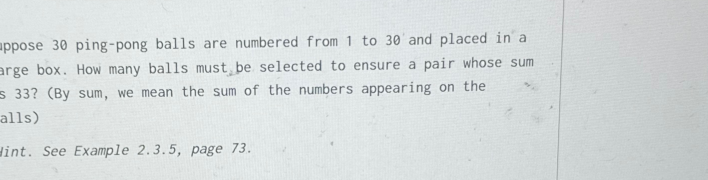 Solved appose 30 ﻿ping-pong balls are numbered from 1 ﻿to 30 | Chegg.com