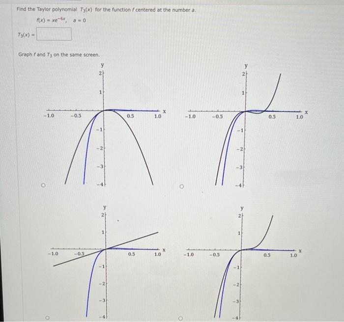 Solved Find the Taylor polynomial T3(x) for the function f | Chegg.com