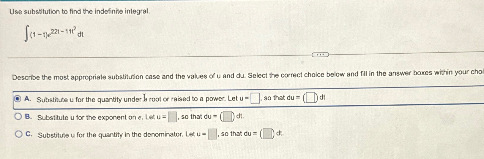 Solved Use substitution to find the indefinite | Chegg.com