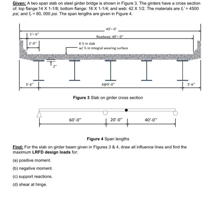Cross section area of the girder = 56.75 in2design | Chegg.com