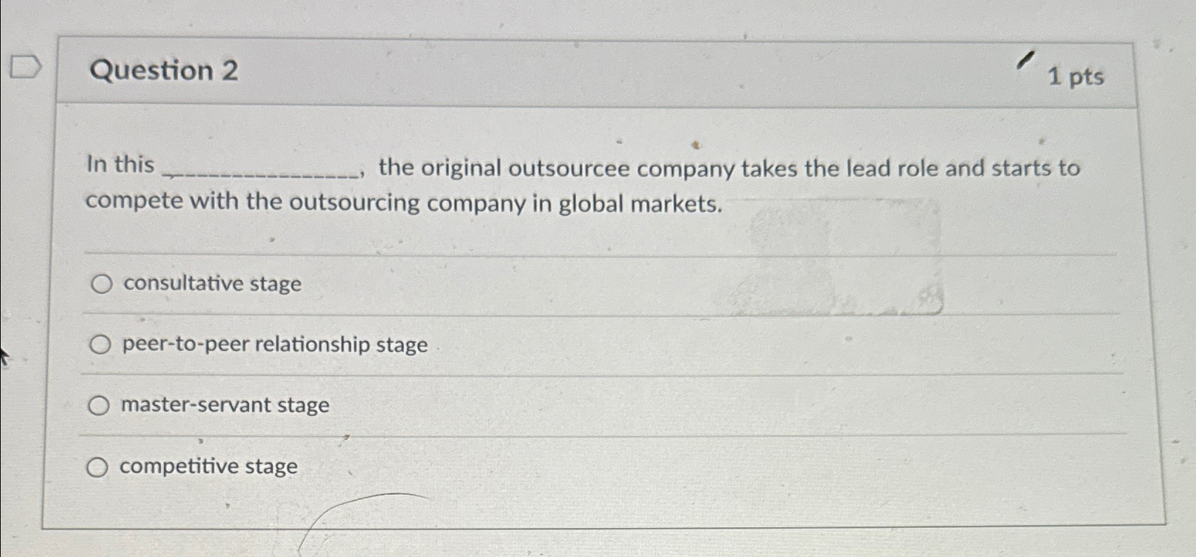 Solved Question 21ptsIn this ﻿the original outsourcee | Chegg.com