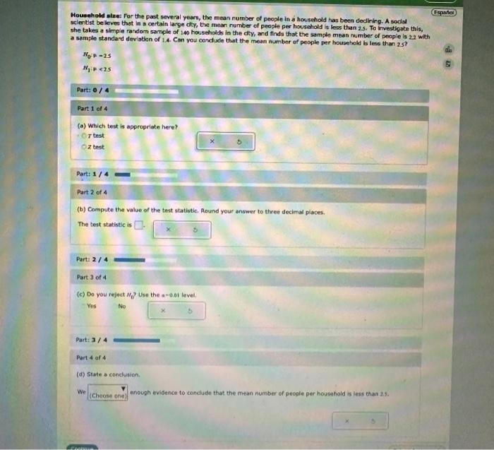 Solved Mousehold stze: For the past several yeers, the mean | Chegg.com