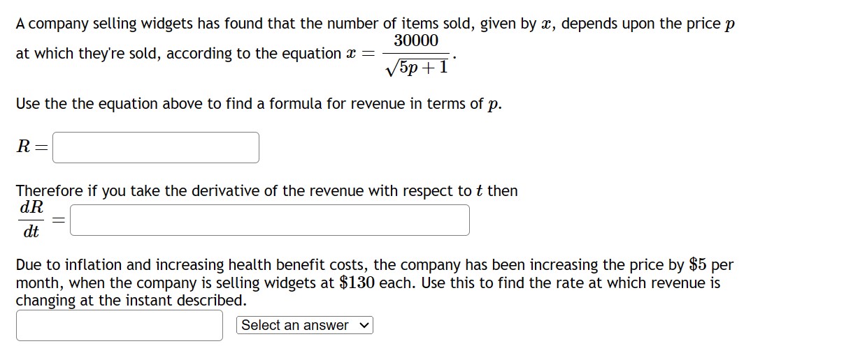 Solved A company selling widgets has found that the number | Chegg.com