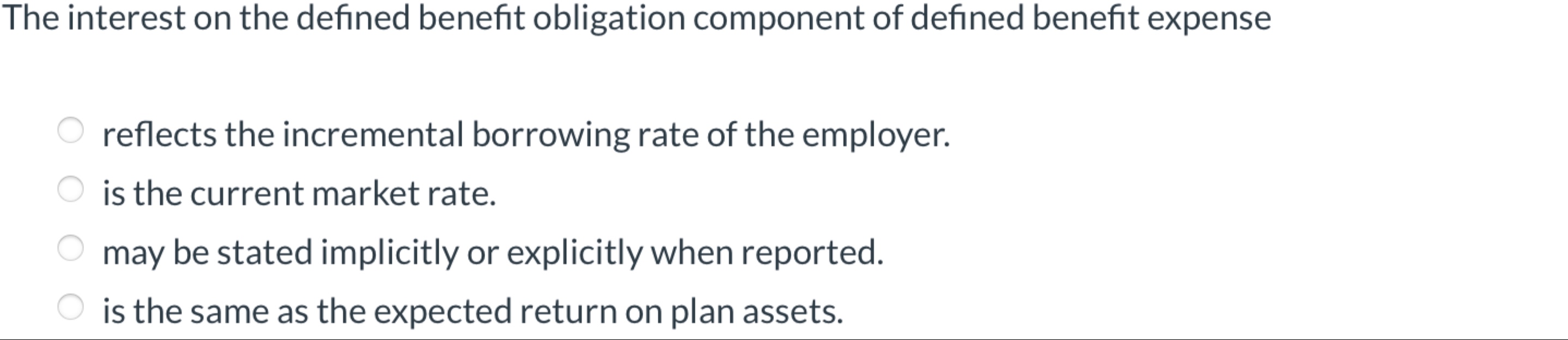 Solved The interest on the defined benefit obligation | Chegg.com