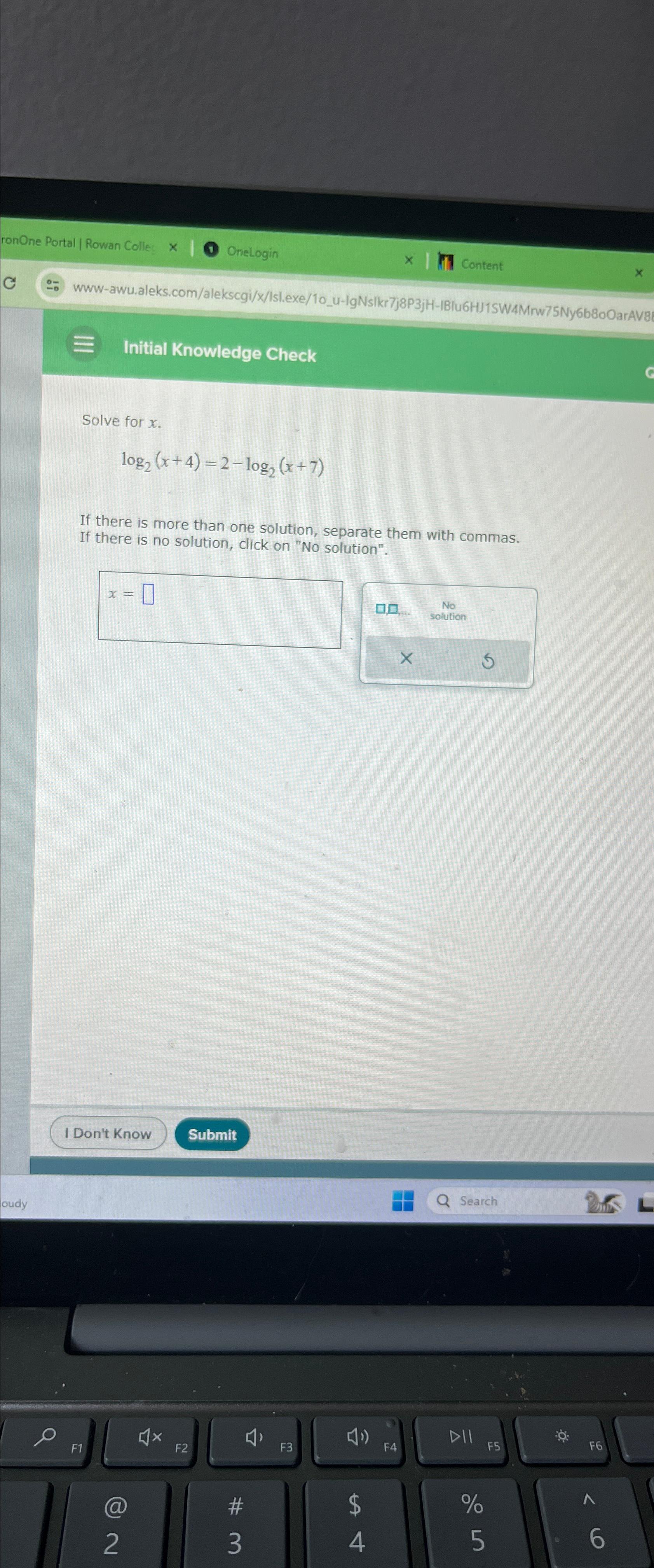 Solved Initial Knowledge CheckSolve for | Chegg.com Solved Initial Knowledge CheckSolve for | Chegg.com