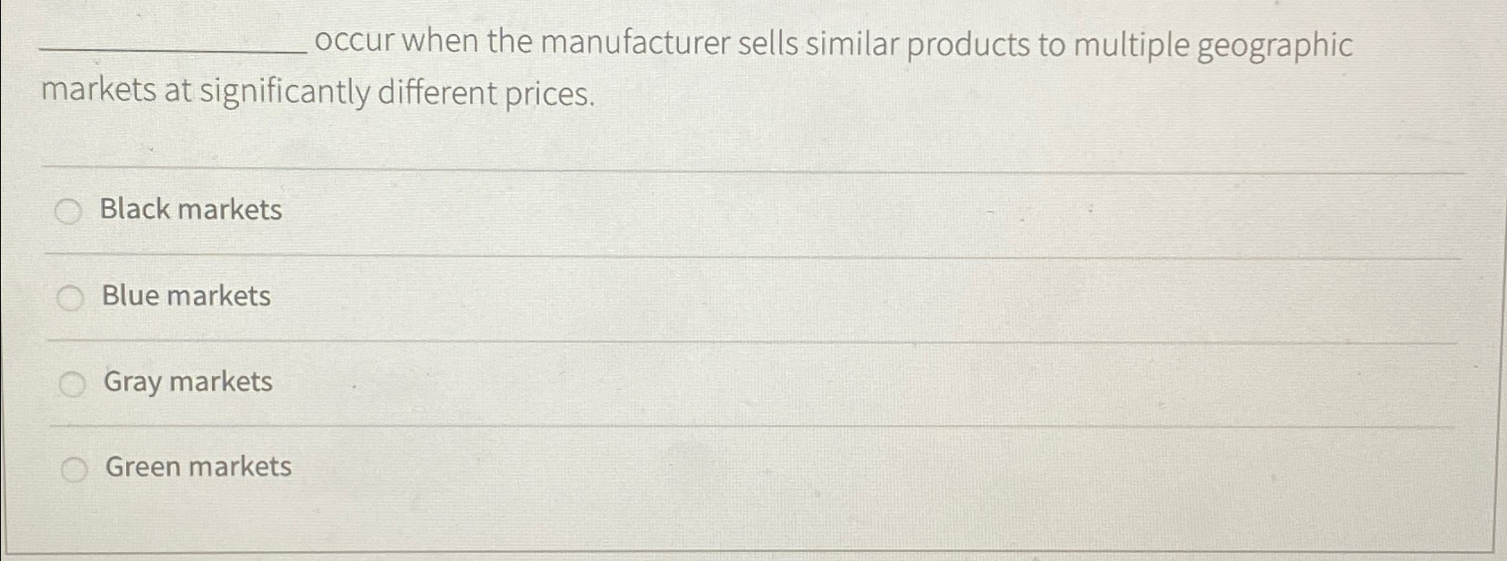 Solved q, ﻿occur when the manufacturer sells similar | Chegg.com