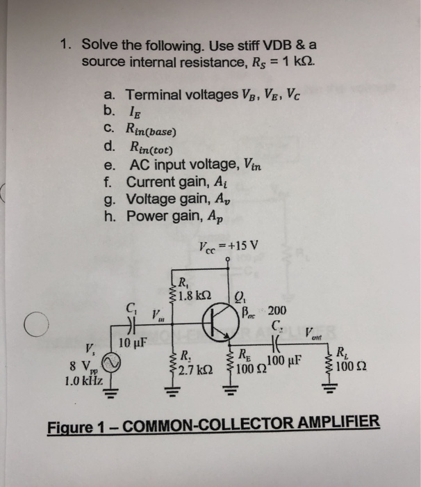 Solved 1. Solve the following. Use stiff VDB & a source | Chegg.com