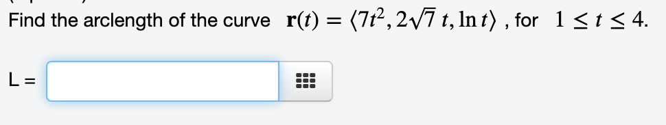 Solved Find the arclength of the curve | Chegg.com