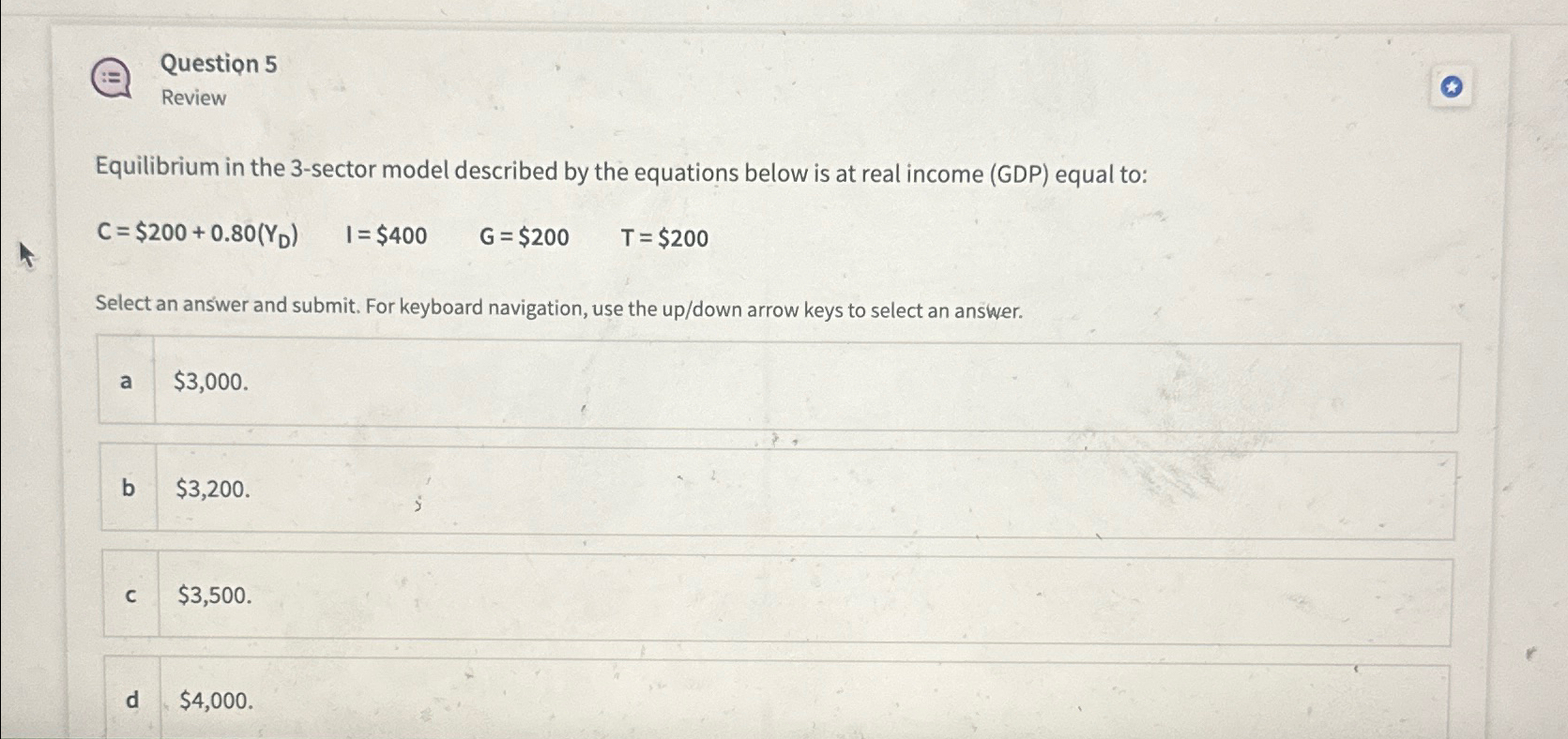 Solved Question 5ReviewEquilibrium in the 3-sector model | Chegg.com