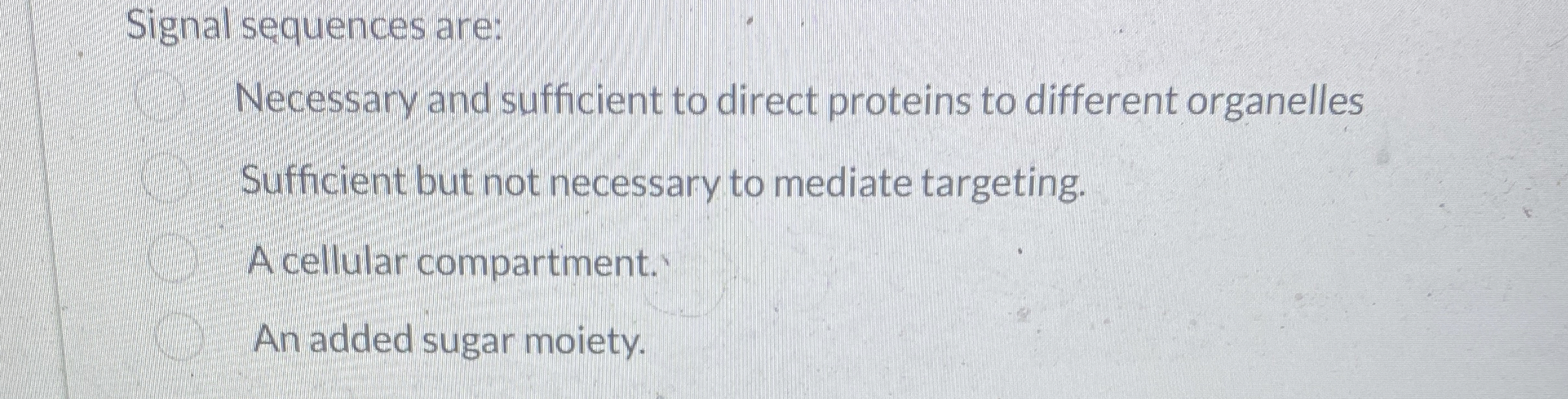 Solved Signal sequences are:Necessary and sufficient to | Chegg.com