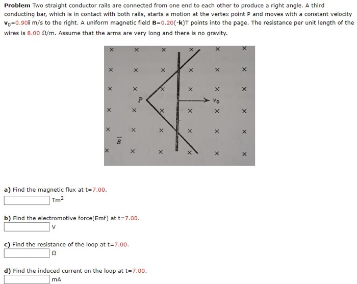 Solved Problem Two straight conductor rails are connected | Chegg.com