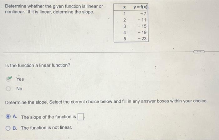 Solved Determine whether the given function is linear or | Chegg.com