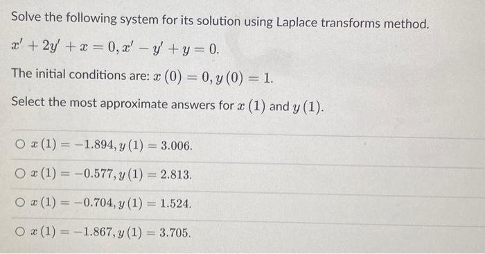 Solved Solve the following system for its solution using | Chegg.com