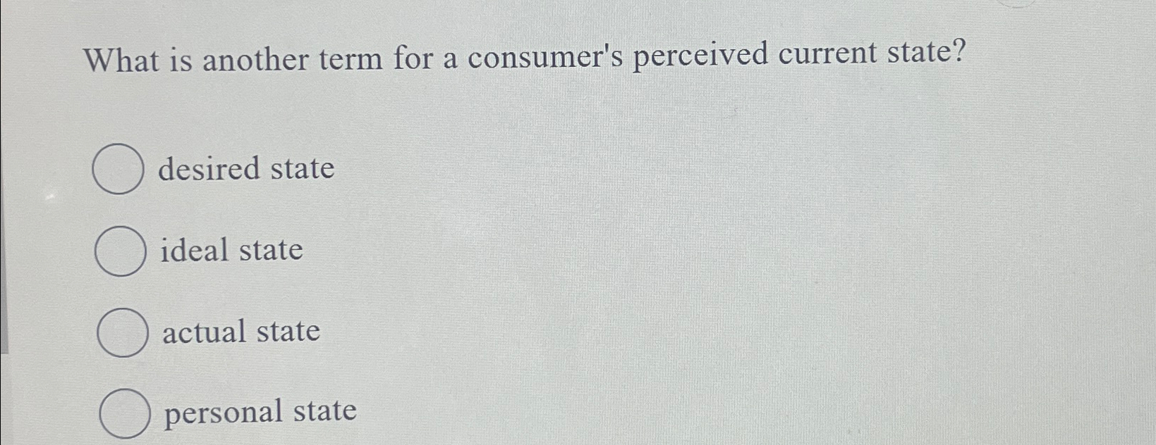 Solved What is another term for a consumer's perceived | Chegg.com