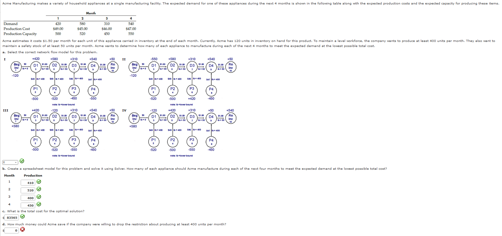 Solved a. ﻿Select the correct network flow model for this | Chegg.com