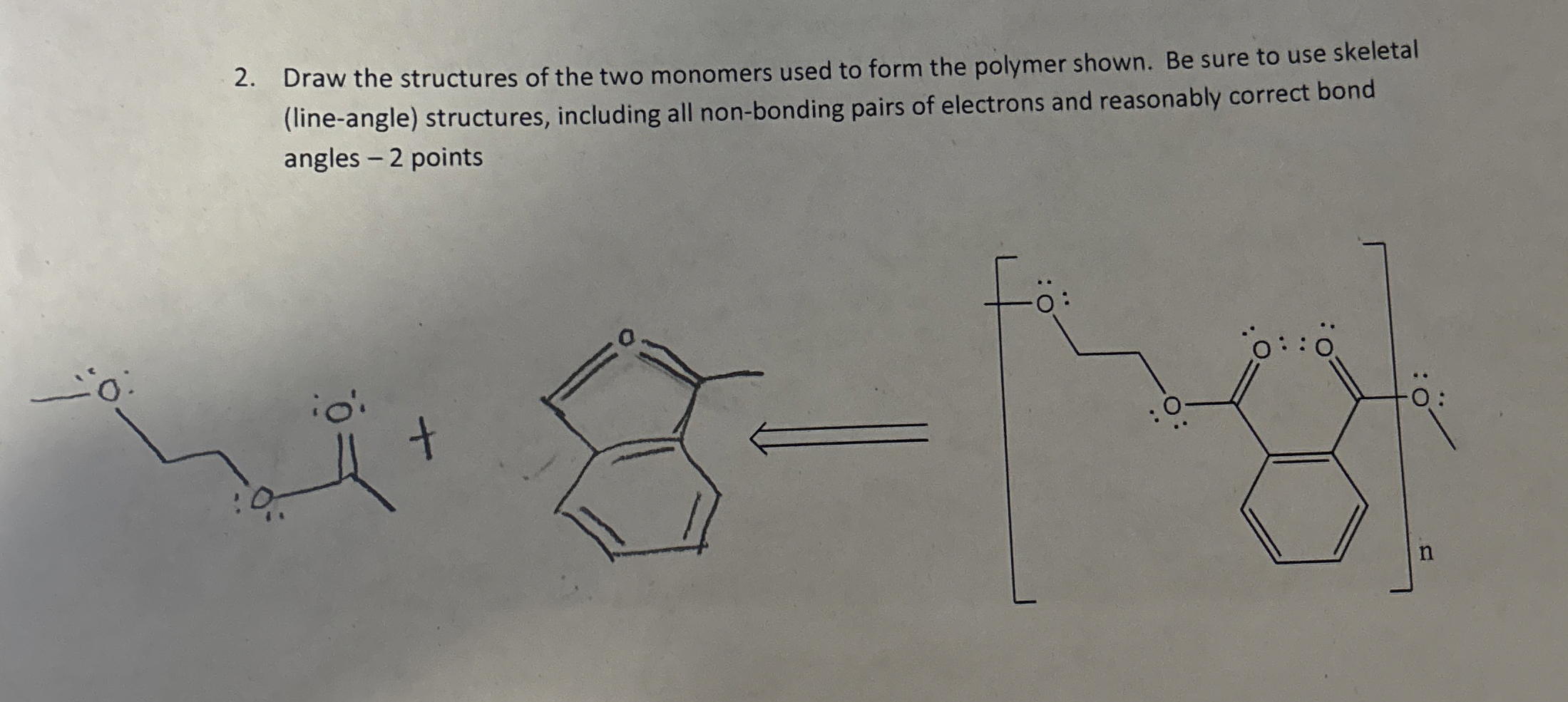 Solved Draw the structures of the two monomers used to form | Chegg.com