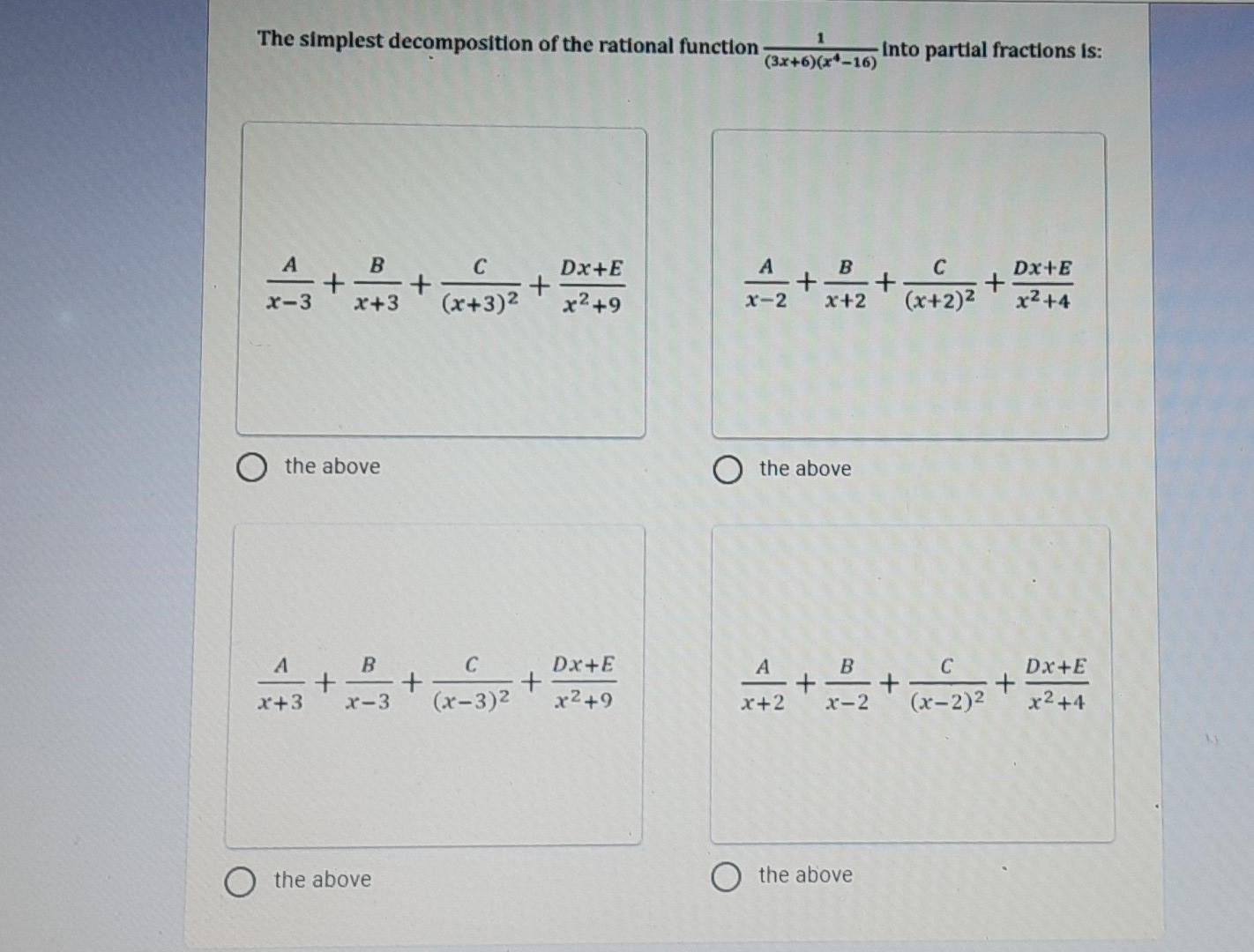 Solved The simplest decomposition of the rational function | Chegg.com