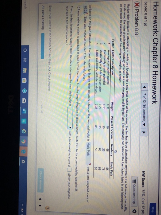 Solved п Homework Chapter 8 Homework Save Score 0 Of 1 Pt