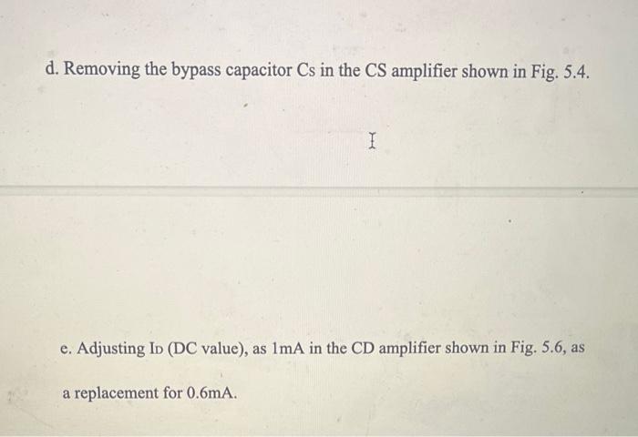 d. Removing the bypass capacitor Cs in the CS | Chegg.com