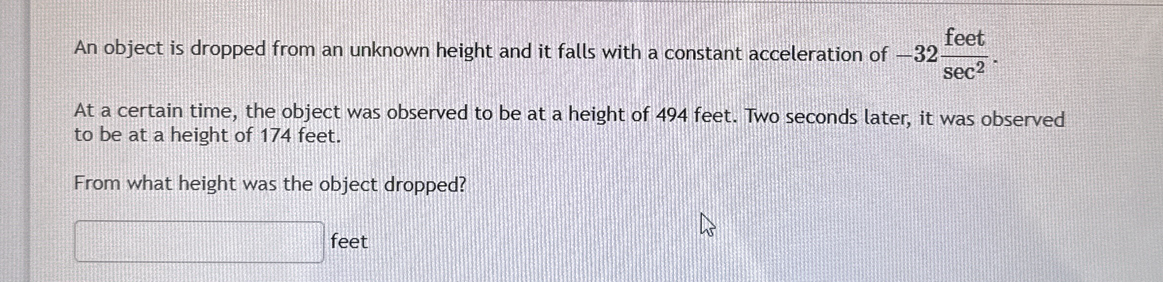 Solved An object is dropped from an unknown height and it | Chegg.com