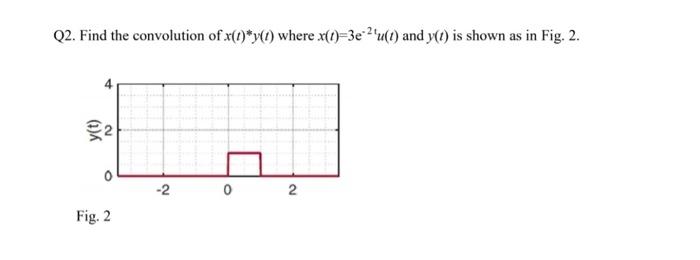 Solved Q2. Find the convolution of x(t)∗y(t) where | Chegg.com