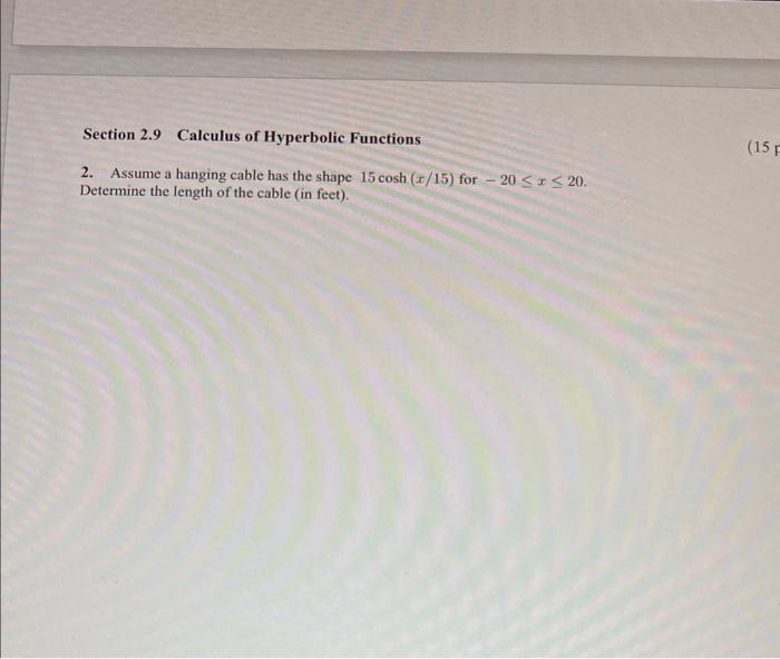 Solved Section 2.9 Calculus of Hyperbolic Functions 2. | Chegg.com