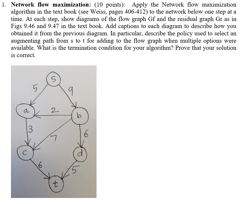 Solved Network Flow Maximization 10 points Apply The
